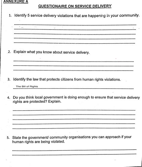 Questionnaire Template For Term 2 Lo Grade 12 Project Annexure A