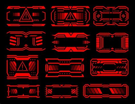 Premium Vector Hud Danger Alerts Attention Vector Red Interface Signs