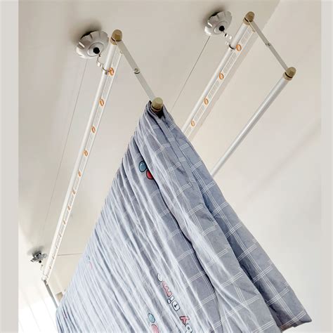 升降晾衣架晾衣杆智能手摇晒被杆手动晒衣架双杆式室内凉衣架阳台 虎窝淘