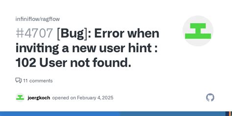 Bug Error When Inviting A New User Hint 102 User Not Found