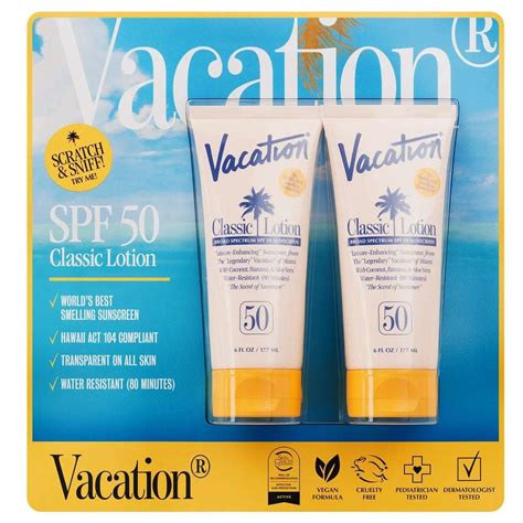 Usa Mega Market Vacation Classic Sunscreen Lotion Spf 50 6 Fl Oz Duo