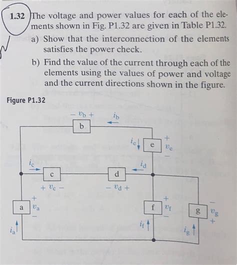 solved 1 32 the voltage and power values for each of the