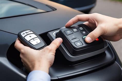 Premium Photo Mens Hand Presses On The Remote Control Car Alarm Systems