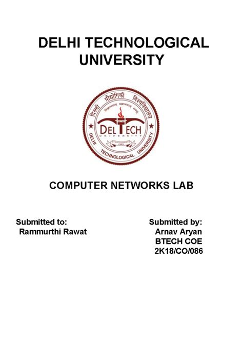 Cn Lab File 2k18 Co 086 1 Converted Delhi Technological University
