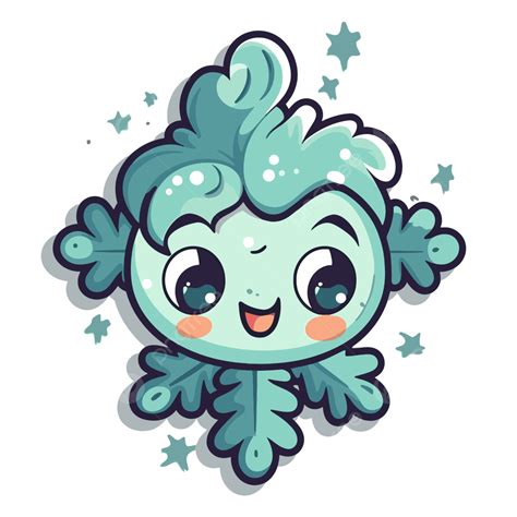 아쿠아마린 클립 아트 스타일로 벡터 고립 된 만화 무료 눈송이와 스티커 디자인 상표 Png 일러스트 및 벡터 에 대한 무료 다운로드 Pngtree