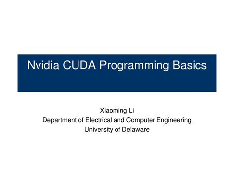 PPT Nvidia CUDA Programming Basics PowerPoint Presentation Free