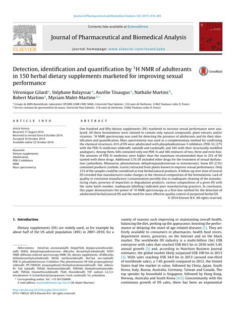 Pdf Detection Identification And Quantification By 1h Nmr Of Adulterants In 150 Herbal
