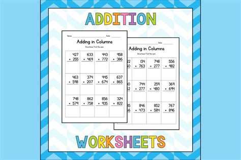 Adding 3 Digit Numbers In Columns Graphic By Atlasart · Creative Fabrica