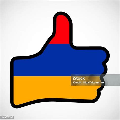 엄지 손가락으로 손 모양의 아르메니아의 국기 승인의 제스처 의미 벡터 손가락 기호 평면 디자인 일러스트레이션 개념에 대한 스톡 벡터 아트 및 기타 이미지 Istock