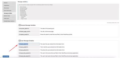 Message Variables Quiz Maker