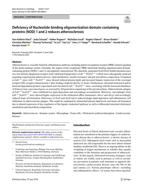 Pdf Deficiency Of Nucleotide Binding Oligomerization Domain Containing Proteins Nod 1 And 2