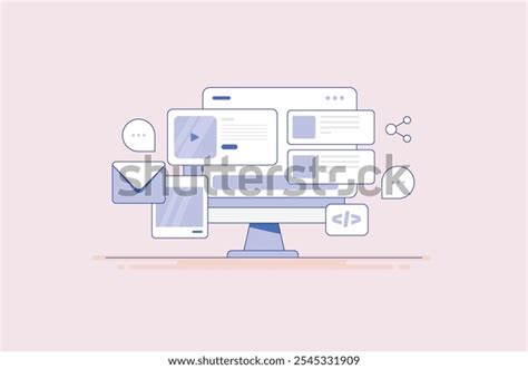 Website Cms Software Website Driven Cms Stock Vector Royalty Free