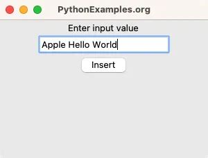 Tkinter Entry Insert Text Python Examples