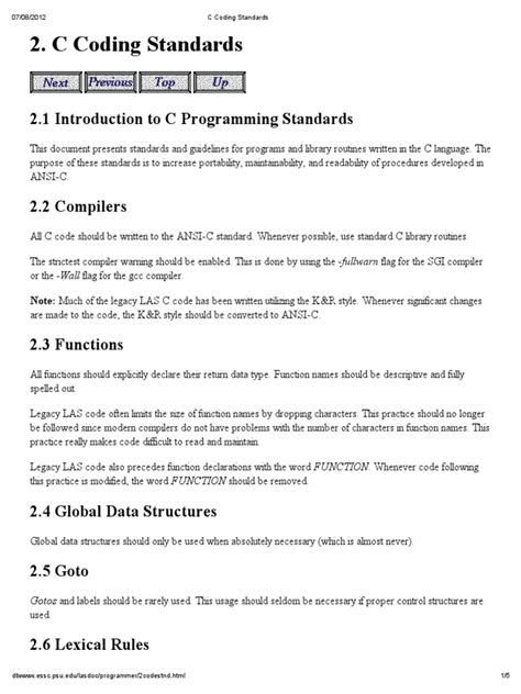 C Coding Standards Pdf Subroutine Parameter Computer Programming