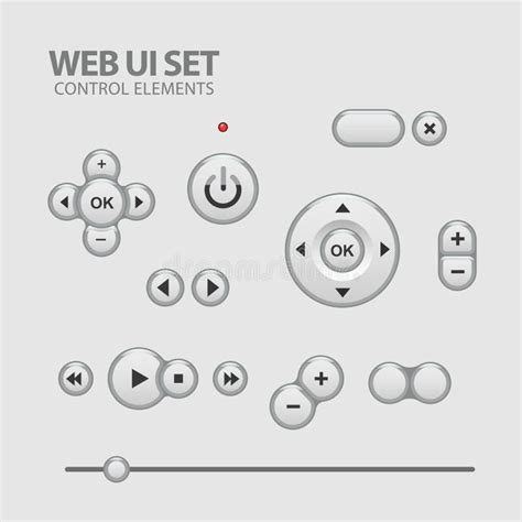 Light Web Ui Elements Design Gray Stock Vector Illustration Of