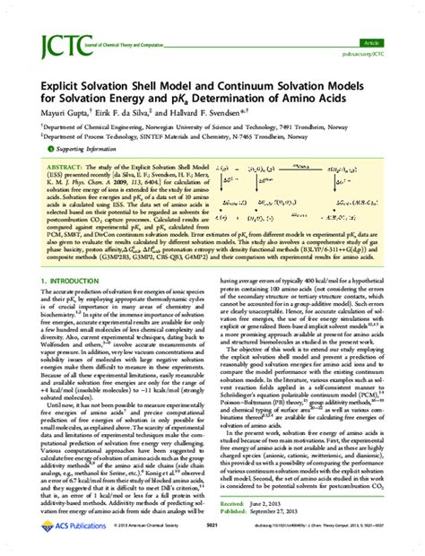 Pdf Explicit Solvation Shell Model And Continuum Solvation Models For Solvation Energy And Pka