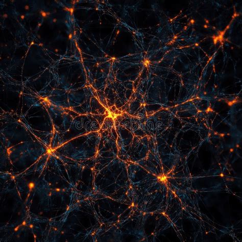 Abstract Neural Network Visualization With Glowing Nodes Stock Image