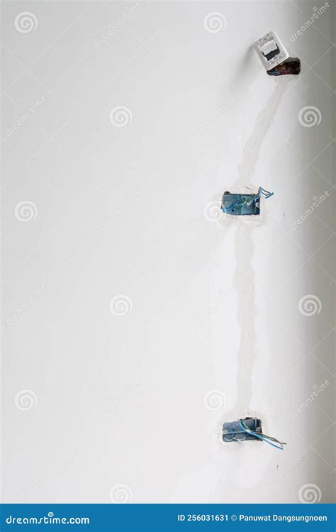 Electrical Wiring Under Plaster Hidden Installation Cables For Socket To A Concrete Renovation