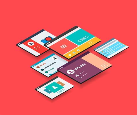 아이소메트릭 앱 개념 프리미엄 벡터