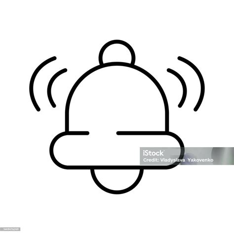 알람 라인 아이콘입니다 벨 성공 중요한 날 이벤트 알림 리프레셔 징글 벨소리 메시지 전화가있는 전화 프롬프트 개념입니다 흰색