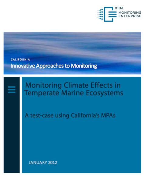 Monitoring Climate Effects In Temperate Marine Ecosystems Cake Climate Adaptation Knowledge