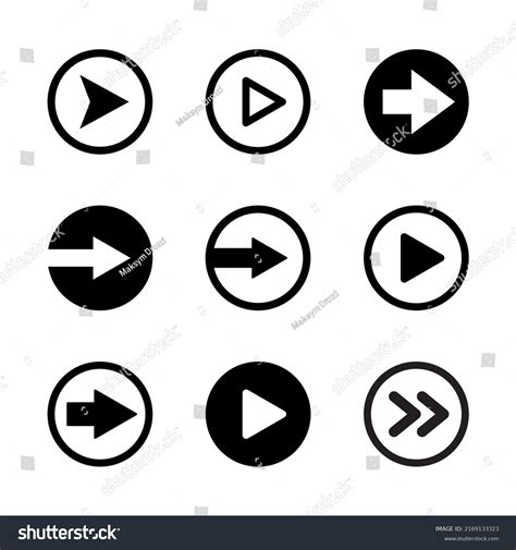 Arrow Button Icon Set Arrow Symbol เวกเตอร์สต็อก ปลอดค่าลิขสิทธิ์ 2169133323 Shutterstock