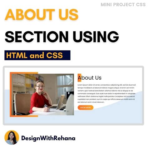 About Us Section Using Html Css For Designwithrehana