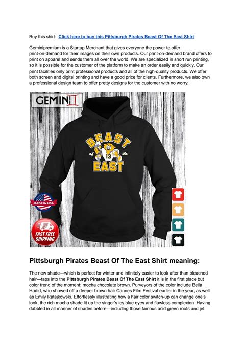 Pittsburgh Pirates Beast Of The East Shirt By Geminipremium Issuu