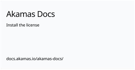 Install The License Akamas Docs