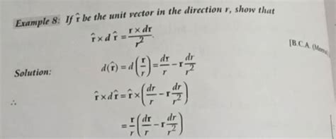 Example If R Be The Unit Vector In The Direction R Show That Solutio