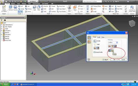 Tutorial How To Use Rib Feature In Autodesk Inventor Grabcad Tutorials