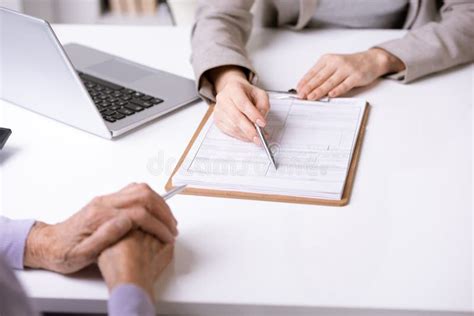 Assisting Client To Fill Document Stock Image Image Of Cooperation