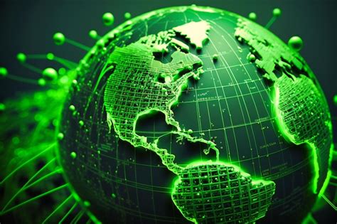 Premium Photo A Striking Green Global Internet Network Background Illustrates The Expansive