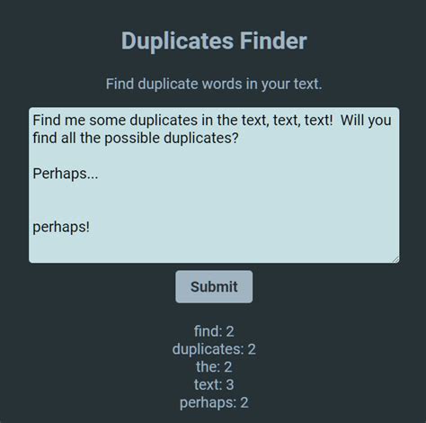 Making A Duplicate Words Finder In React By Dimterion Medium