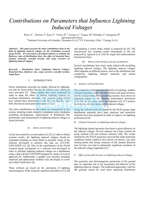 Pdf Contributions On Parameters That Influence Lightning Induced Voltages