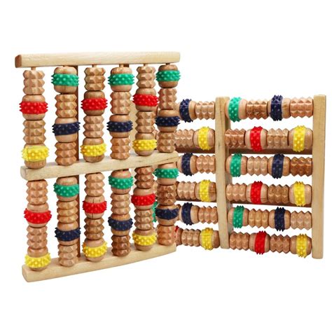3 6 Rows Wooden Foot Massage Roller Deep Tissue Mu Vicedeal