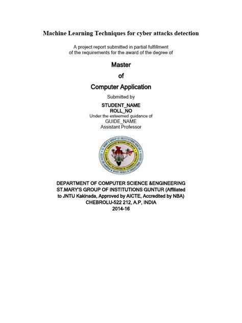 42machine Learning Techniques For Cyber Attacks Detection Pdf Peer