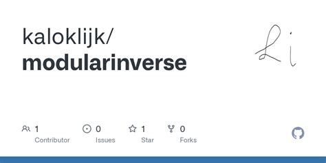 Github Kaloklijkmodularinverse