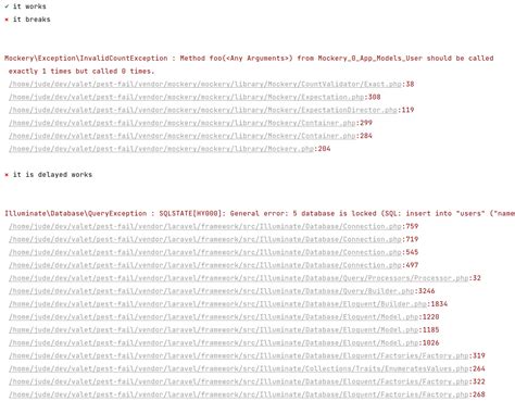 database transactions causing locks · issue 533 · pestphp pest · github