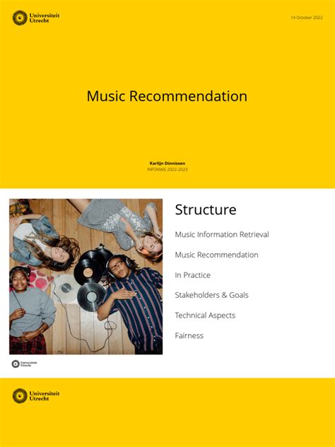 Slides Lecture 11 Infomais 2022 2023 Music Recommender Systems Pdf Pdf
