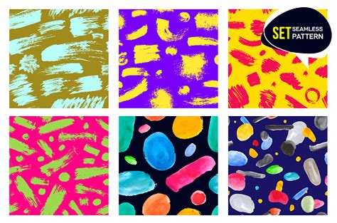 브러시 스트로크가 있는 원활한 패턴 추상적 크리에이티브 세트 인쇄 브로셔 카드 포스터 인쇄 섬유 잡지 스포츠 웨어를 인쇄하기위한