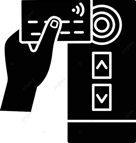 Nfc Credit Card Reader Glyph Icon Sign Black Communication Vector Sign