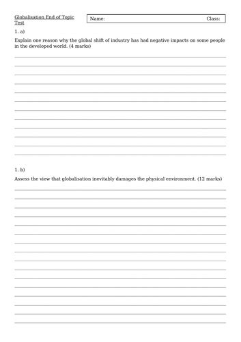 Globalisation Resources Pack Edexcel A Level Teaching Resources