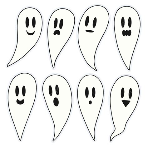 유령 만화 스티커 귀여운 장식 귀신 만화 상표 Png 일러스트 및 Psd 이미지 무료 다운로드 Pngtree