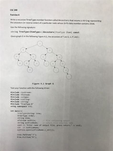 Solved Csc 240 Exercise 4 Write A Recursive Treetype Member