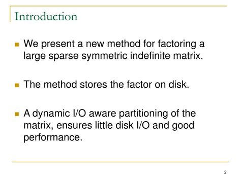 Ppt An Out Of Core Sparse Symmetric Indefinite Factorization Method