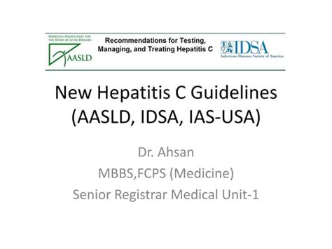 Hepatitis C New Guidelines 2014 By Aasld Idsa Sofosbuvir Ppt