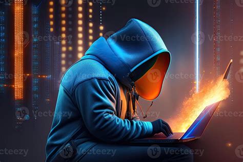 Hacker Use Laptop With Binary Code Background 25522392 Stock Photo At Vecteezy