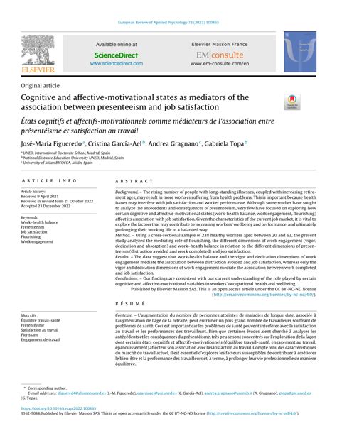 Pdf Cognitive And Affective Motivational States As Mediators Of The Association Between