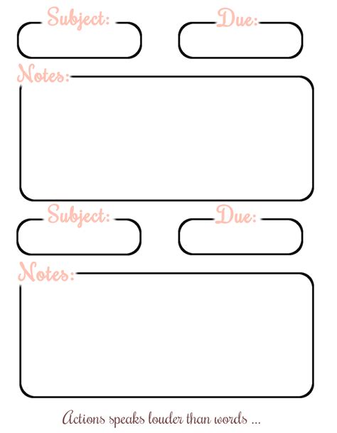 Printable Assignment Worksheet